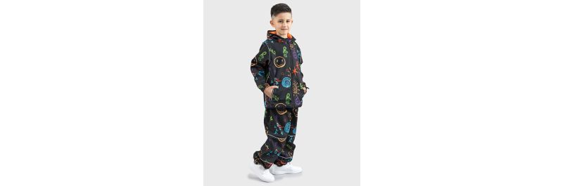 SET - Waterproof Softshell Pants And Hoodie Smiley Sun